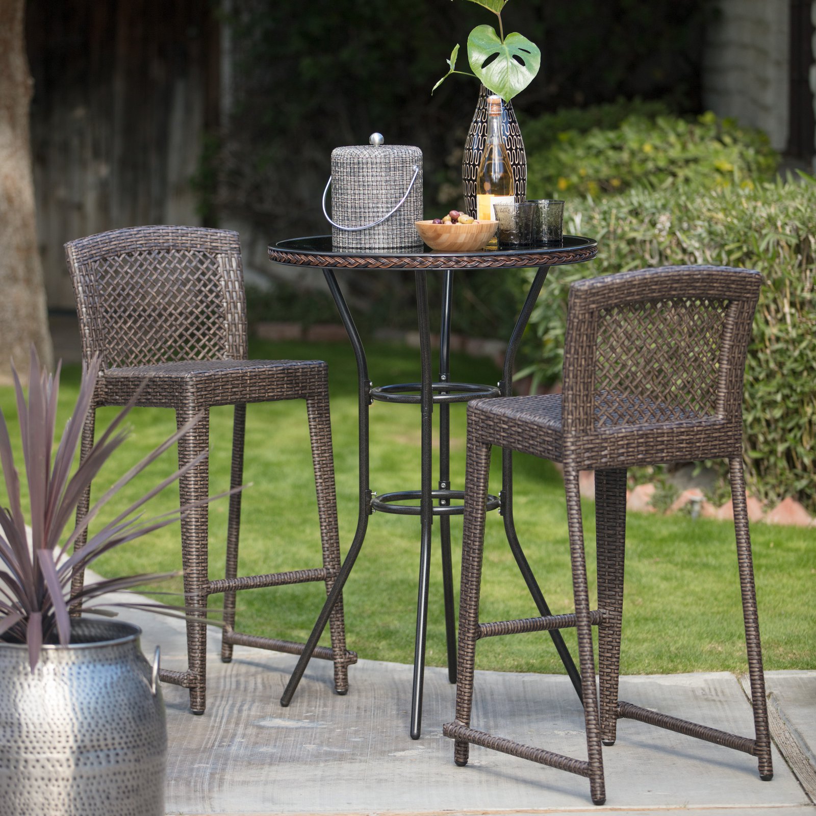 3 Piece Bar Height Patio Bistro Sets For The Outdoors – Reviews ... 3 Piece Bar Height Patio Bistro Sets For The Outdoors – Reviews ...